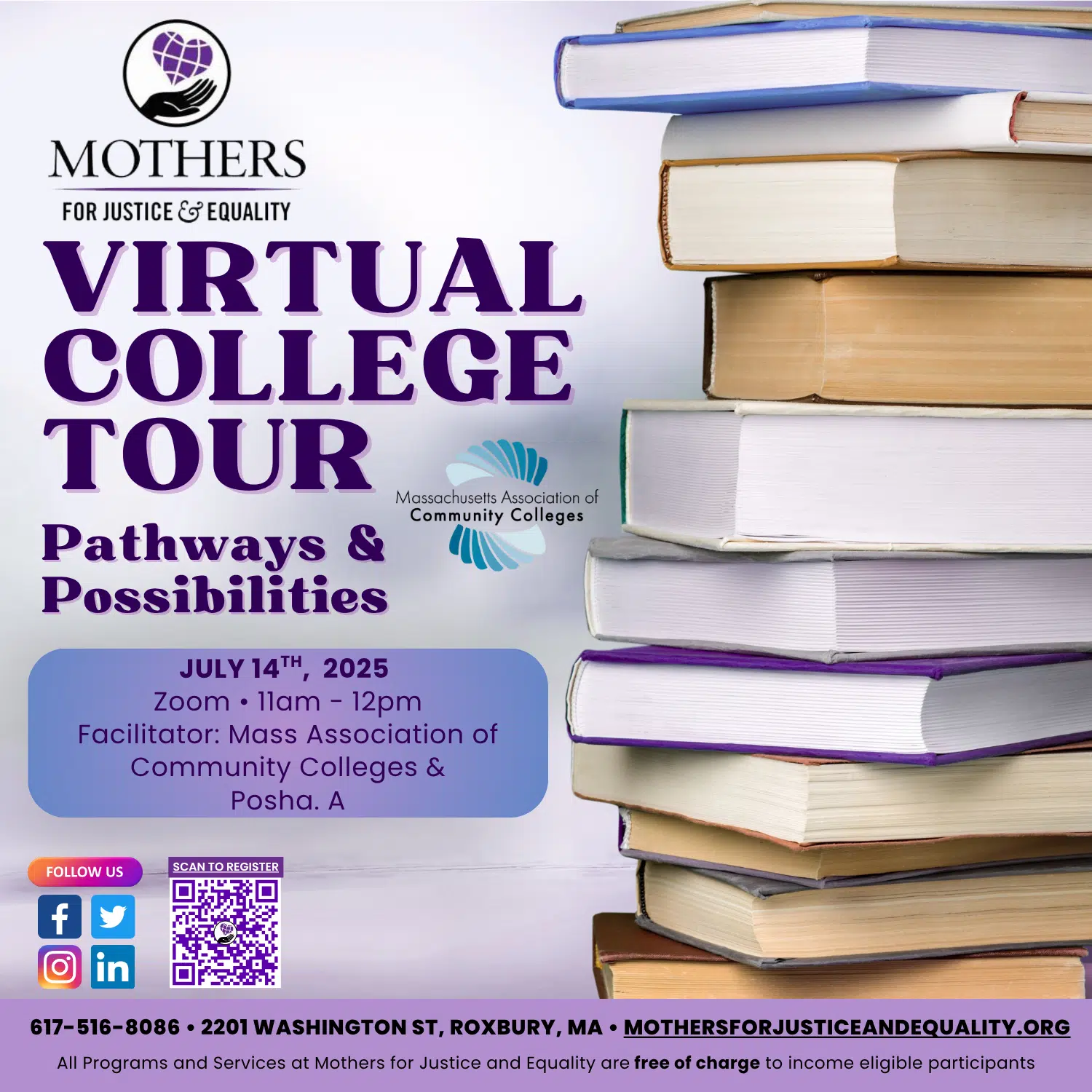 Virtual College Tour – ZOOM | Mothers for Justice & Equality