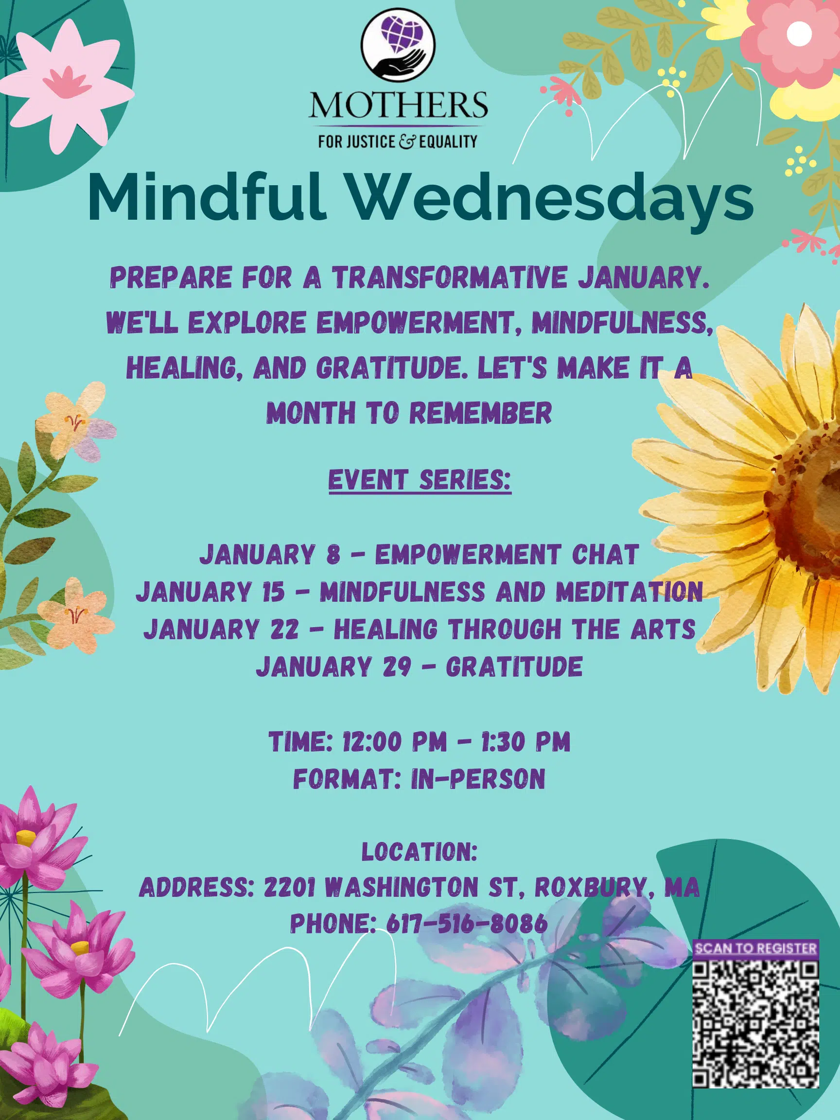 Wellness Wednesday – In person: Roxbury | Mothers for Justice & Equality