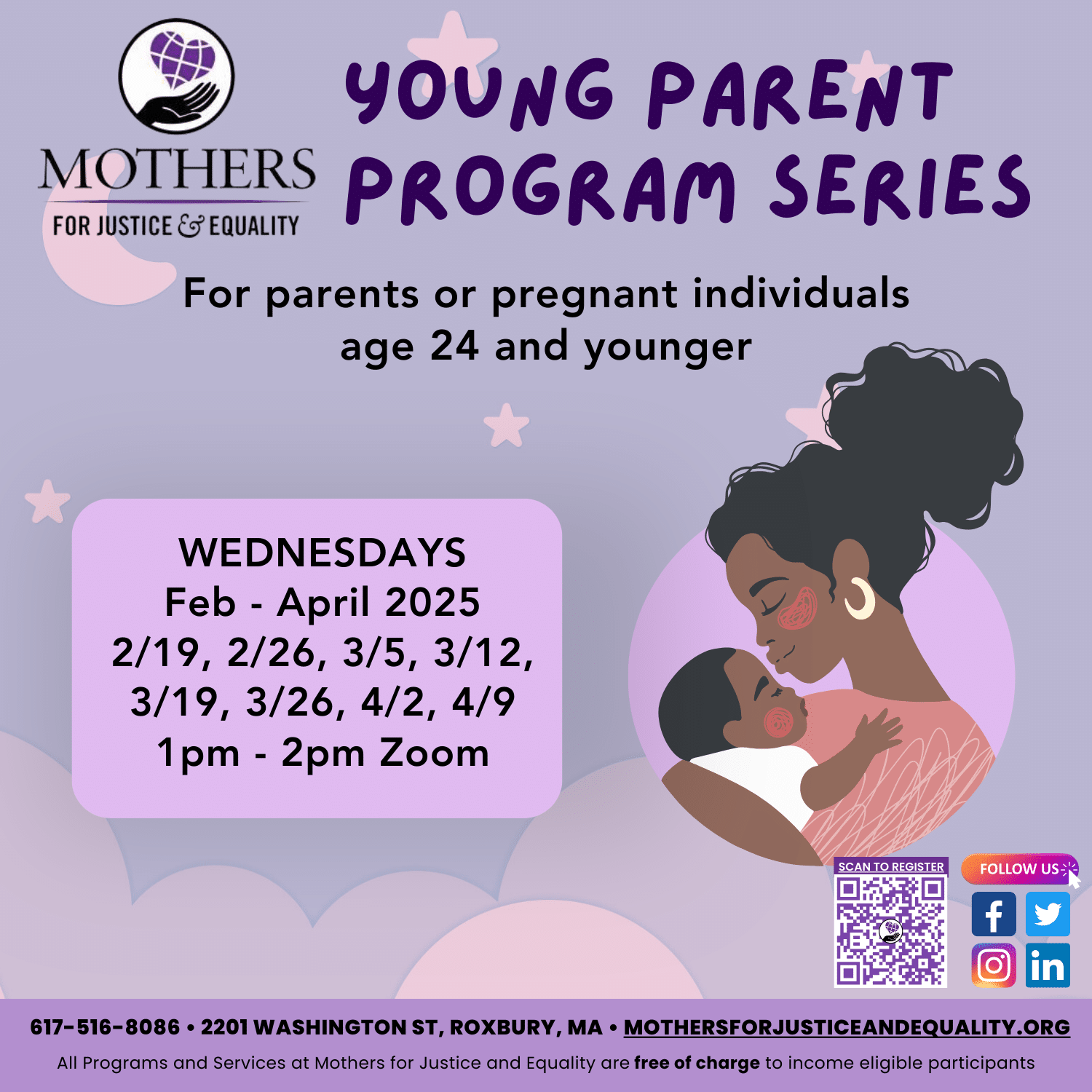 Young Parent Program Series – ZOOM | Mothers For Justice & Equality